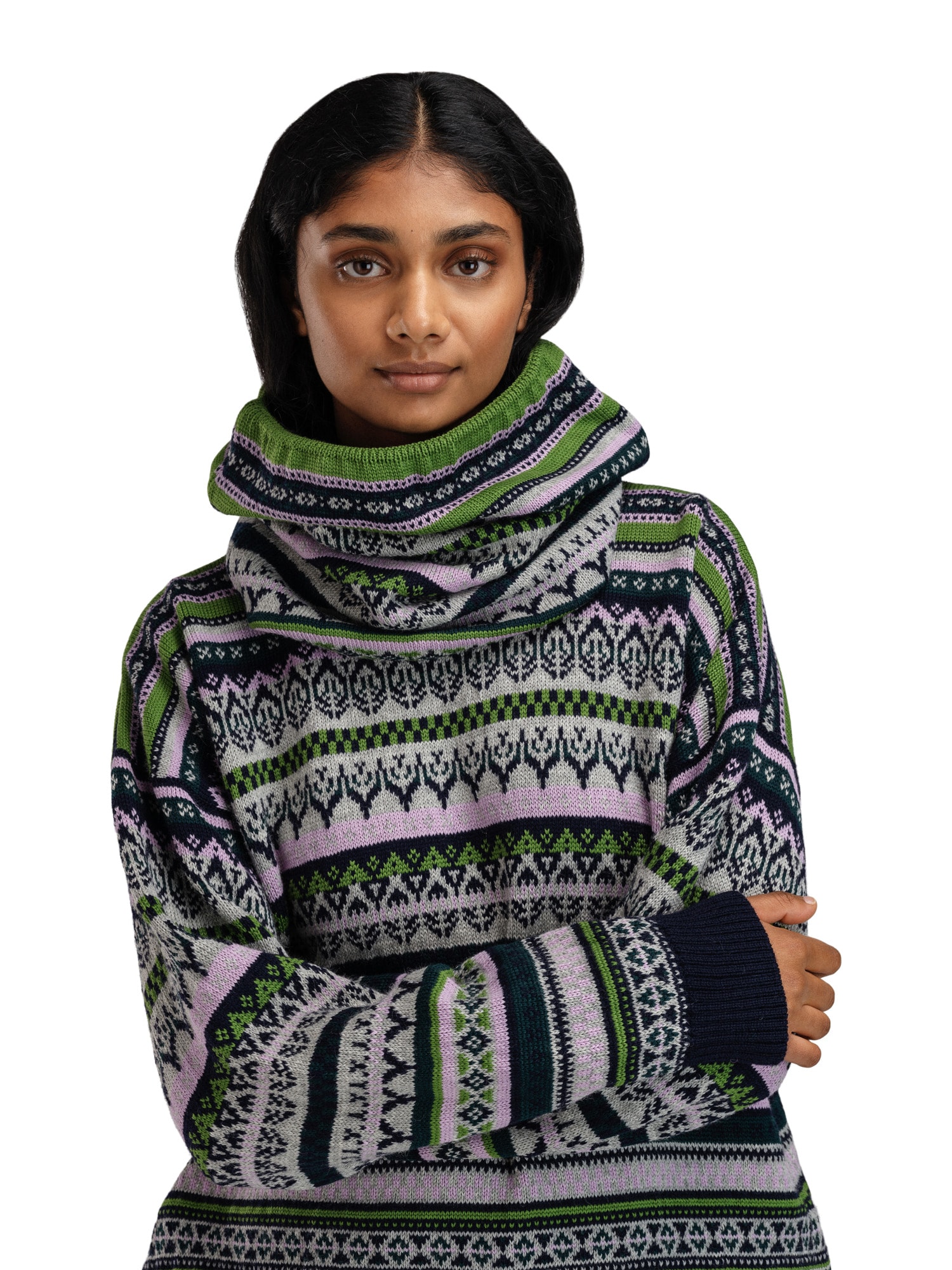 Utsira tubular scarf Marine Pinegreen Lightcharcoal - Dale of Norway