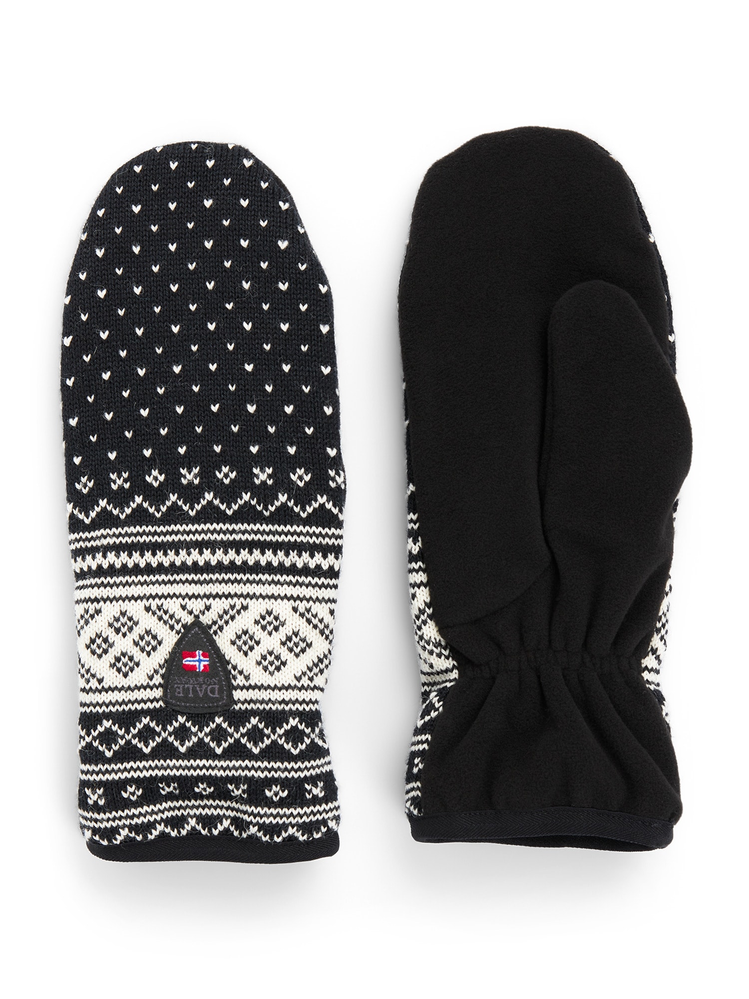 Valløy Polar Mittens Black Offwhite - Dale of Norway