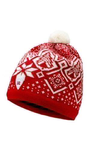 Winterland unisex merino wool hat Raspberry Offwhite Redrose - Dale of ...