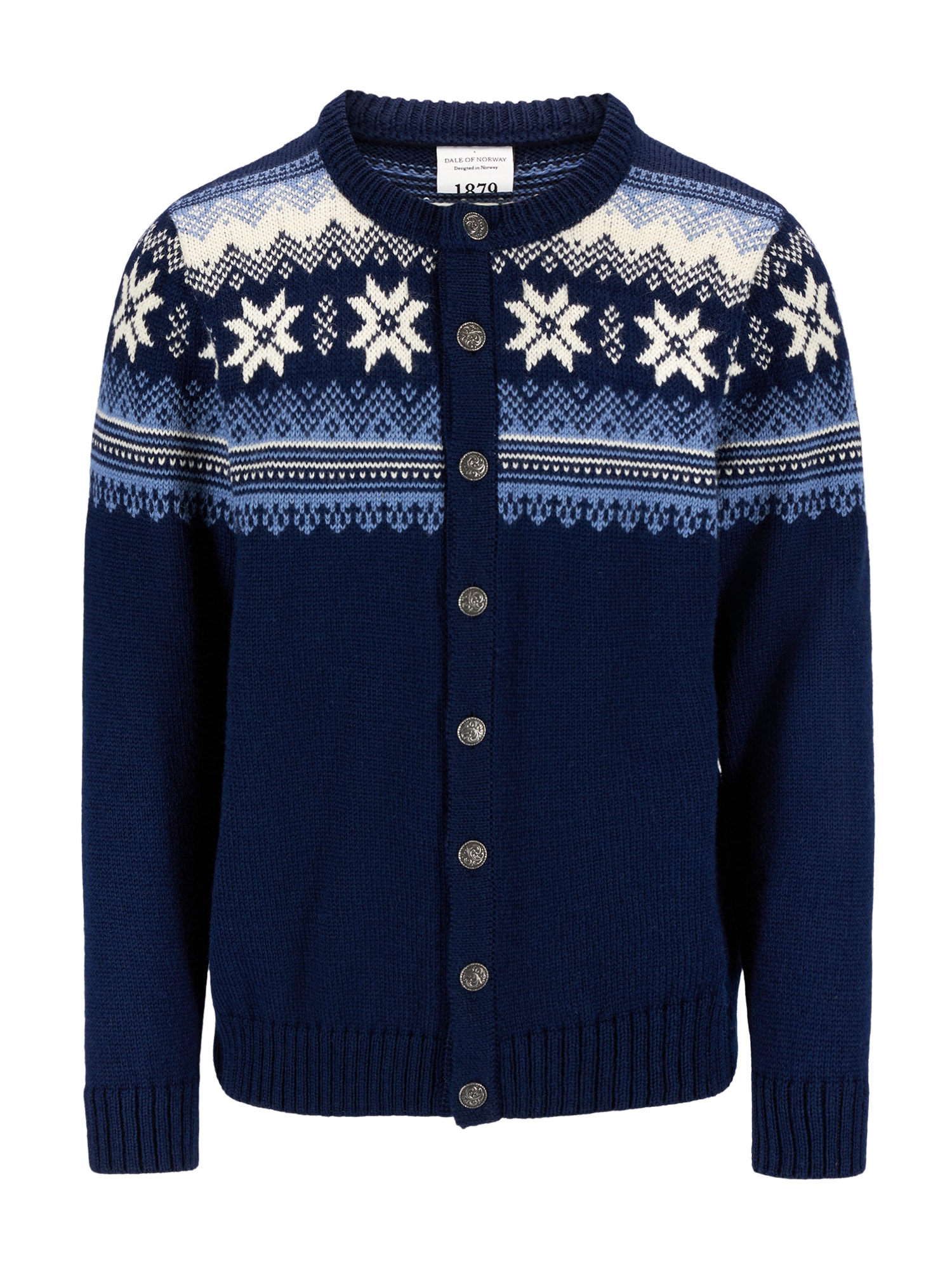 Veafjord Masc Jacket Navy Blue Shadow Cream - Dale of Norway