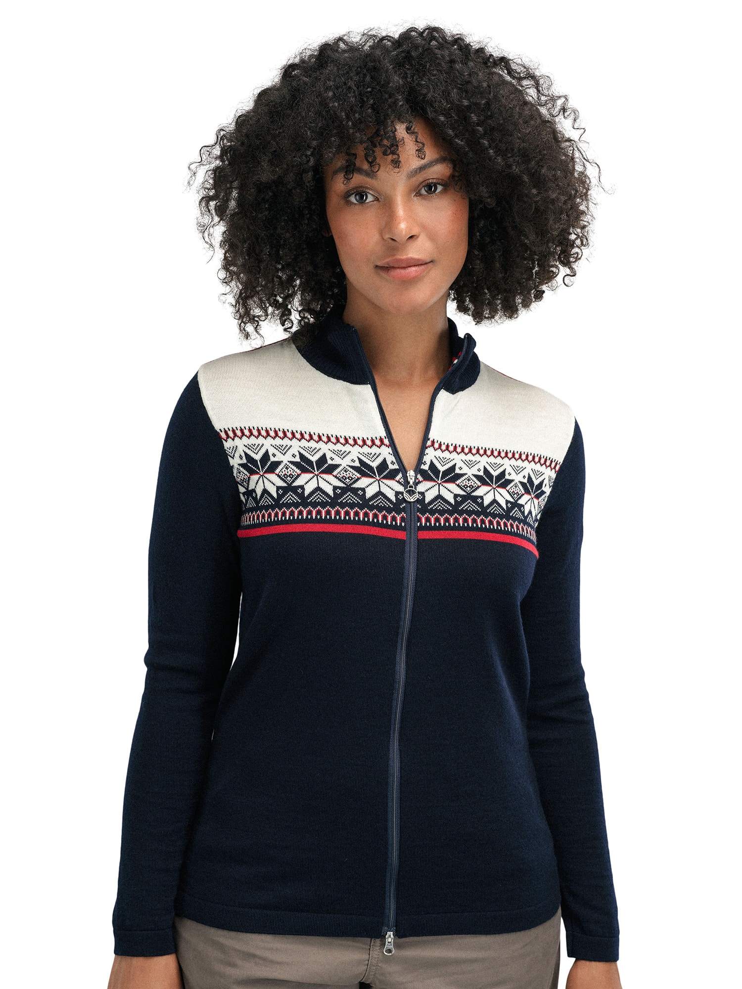 Liberg Feminine Jacket Marine Offwhite Raspberry - Dale of Norway