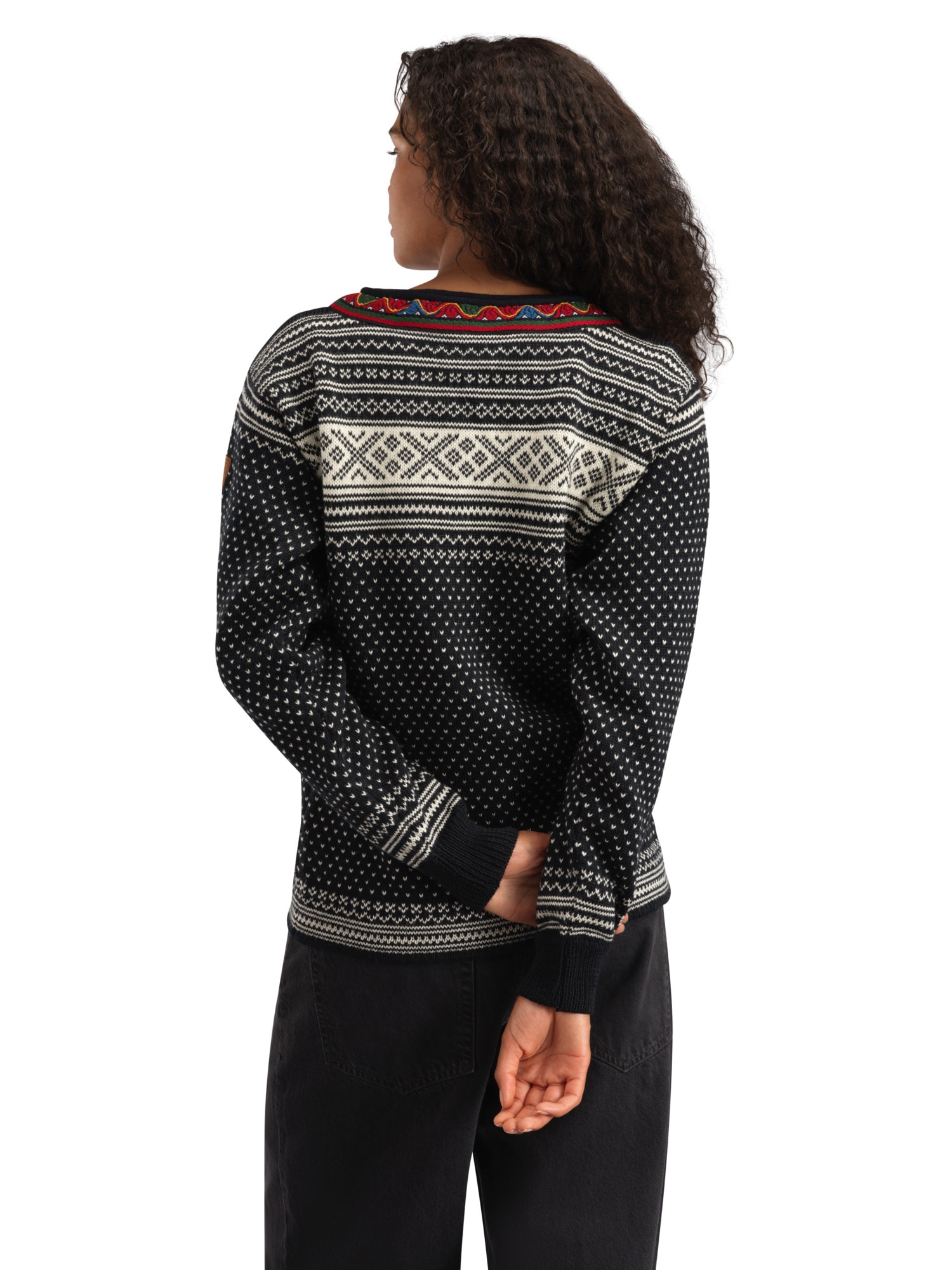 Setesdal Unisex Sweater - Norwegian Wool BLACK OFFWHITE - Dale of Norway