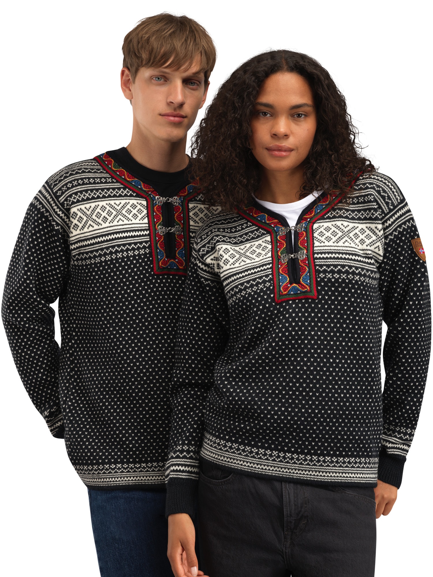 Setesdal Unisex Sweater - Norwegian Wool BLACK OFFWHITE - Dale of Norway