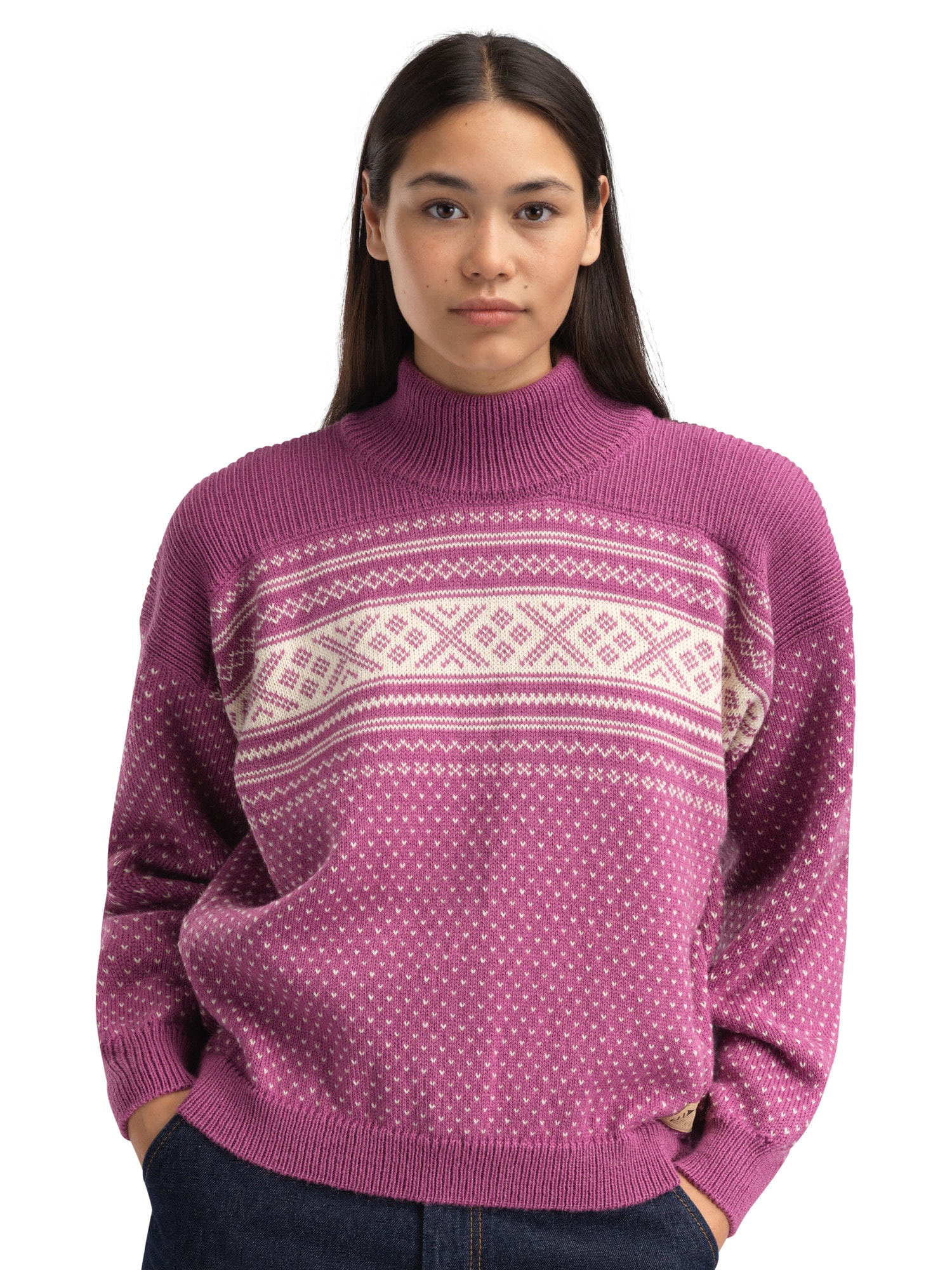 Valløy feminine sweater Berry Cream Offwhite - Dale of Norway