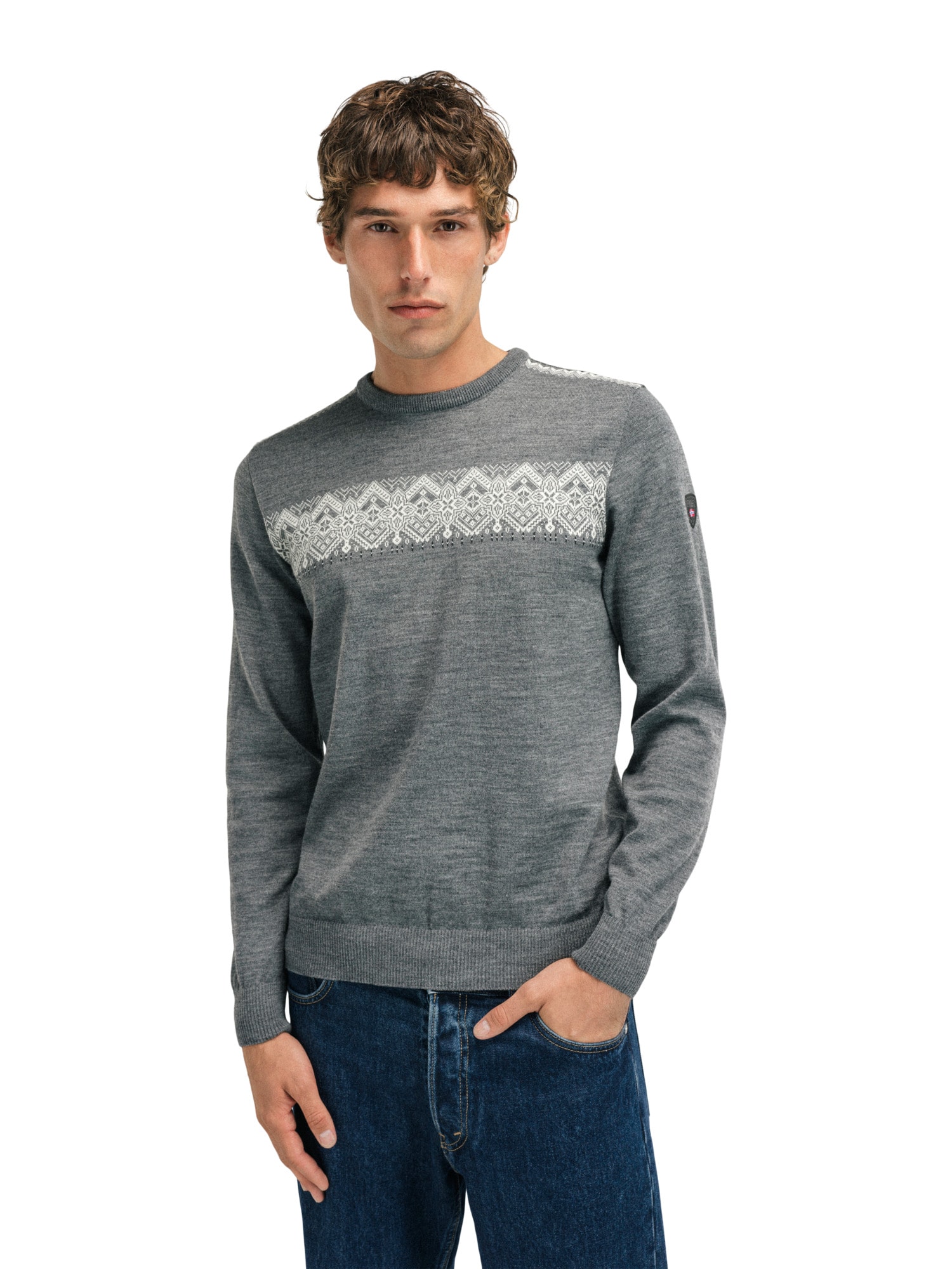 Stenberg men’s sweater in light grey – soft merino wool - Dale of Norway
