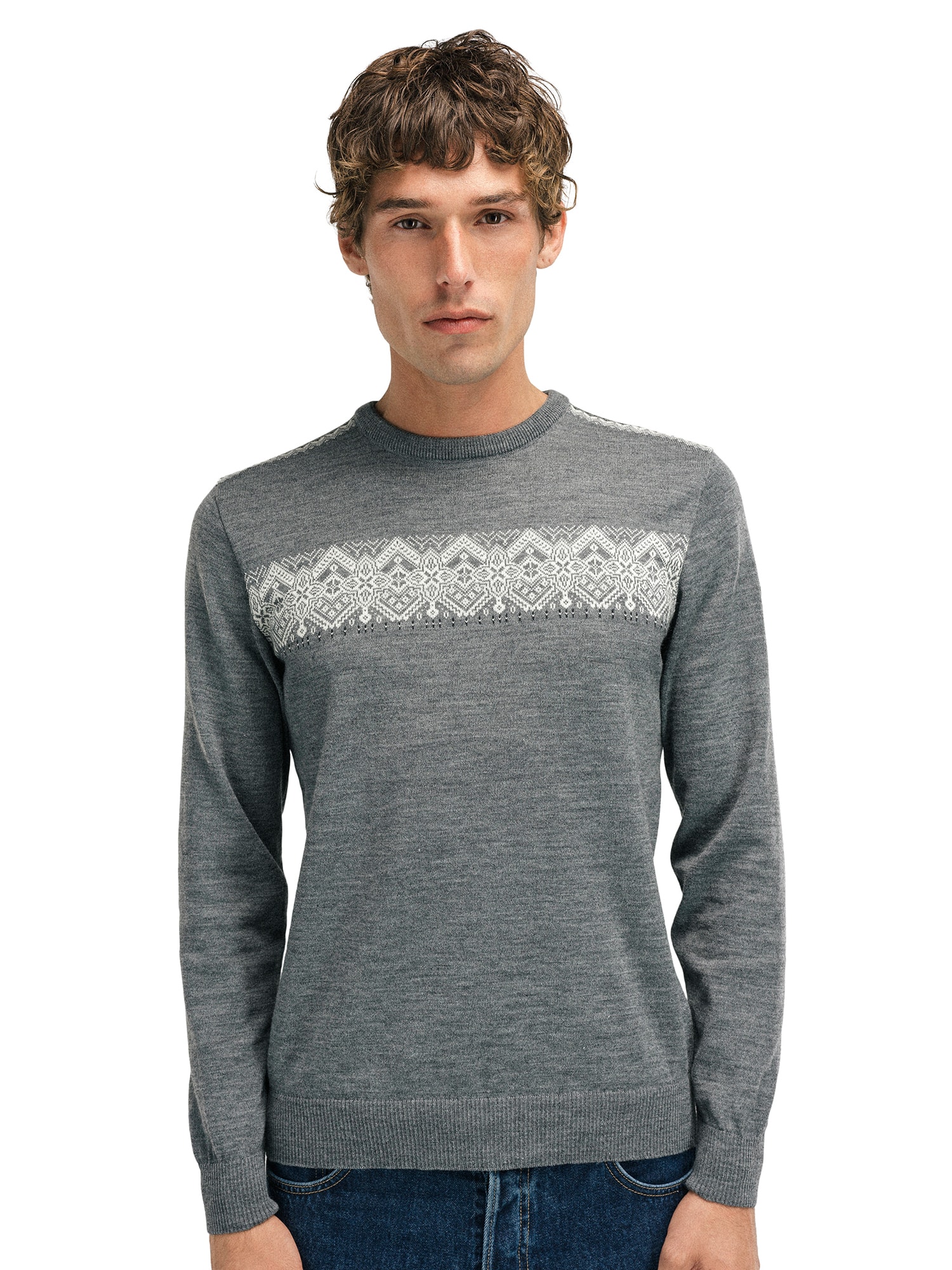Stenberg men’s sweater in light grey – soft merino wool - Dale of Norway
