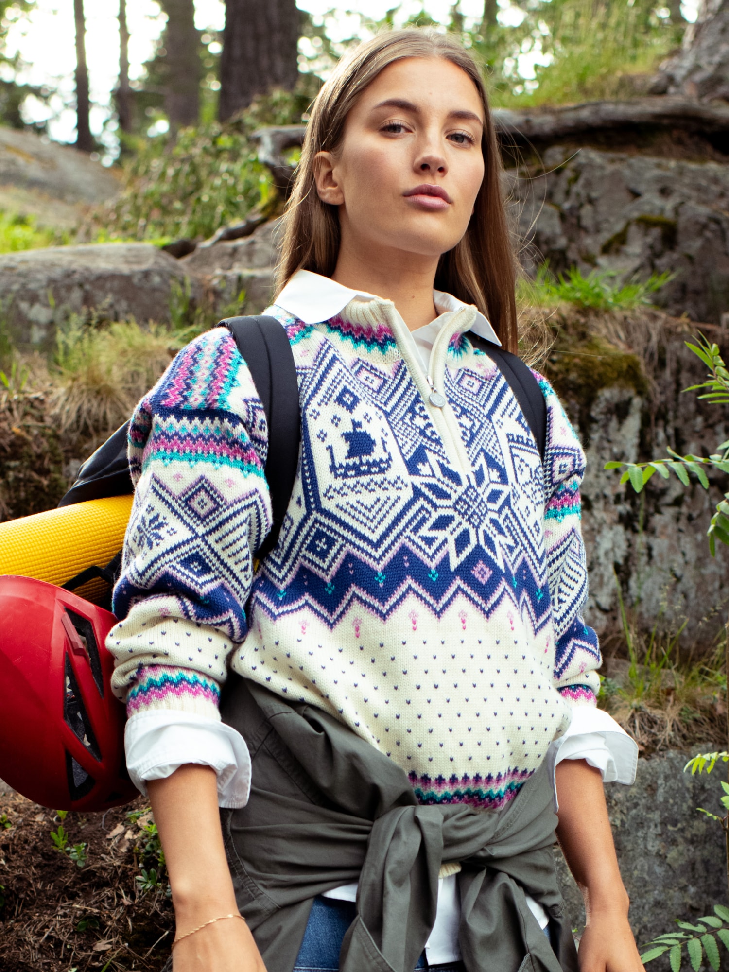 VM Trondheim Fem. Sweater White - Dale of Norway