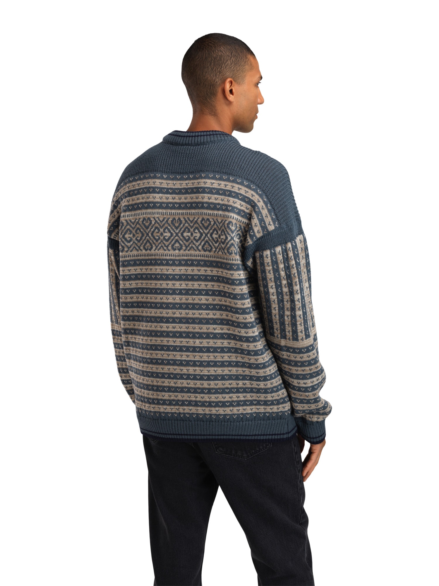 Ramberg Masc Sweater Steel Marine Montainstone Sand - Dale of Norway