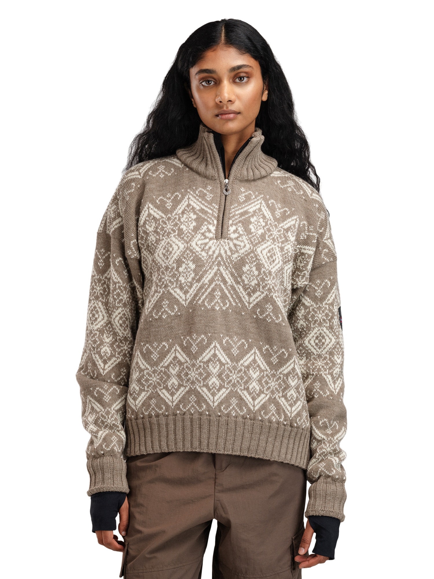 Roset Fem. WP Sweater Mountainston Offwhite - Dale of Norway